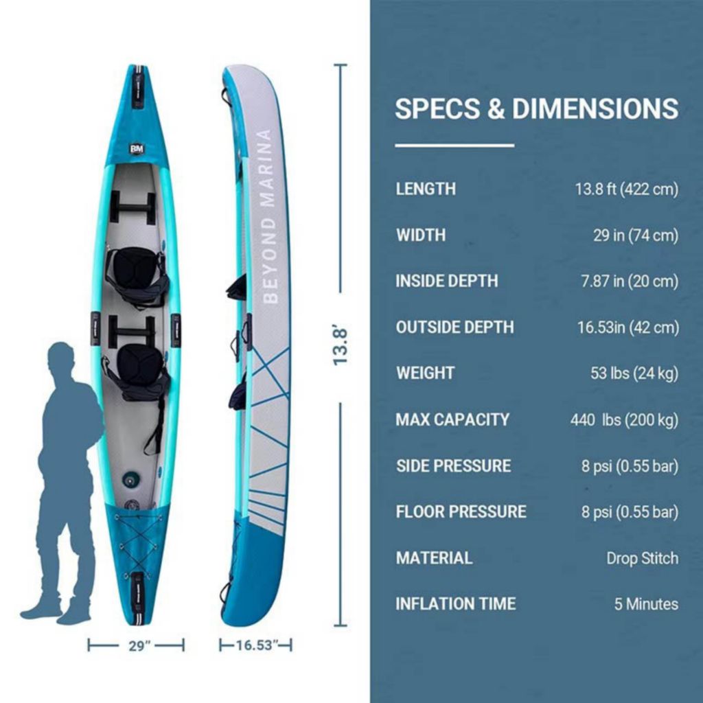 Drop Stitch Inflatable Kayak In Seat For 2 Person Fishing Kayak For Ad ...