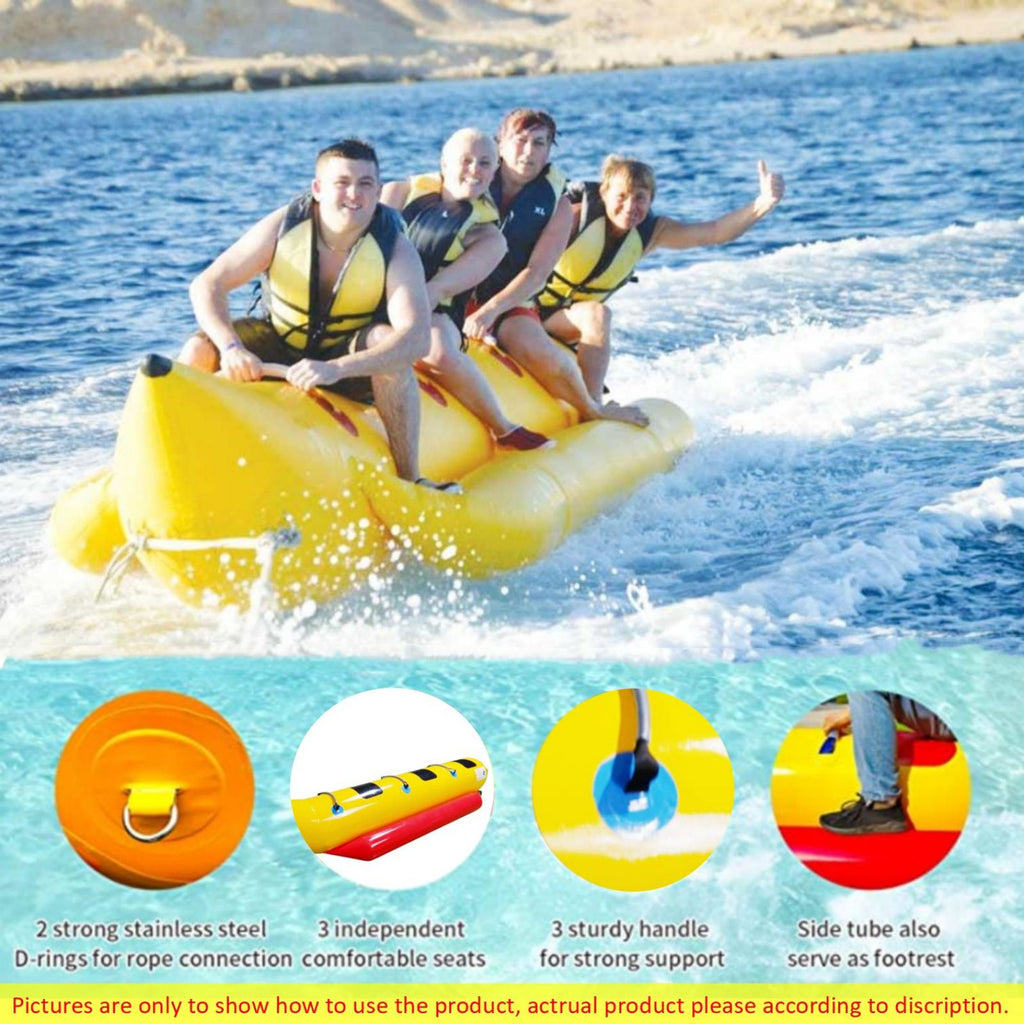 3-Person Inflatable Banana Boat Tube for Thrilling Water Snow Sports ...